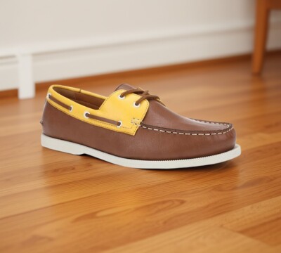 Club Room Mens Round Toe Lace Up Boat Shoes Tan Yellow Size 8 NIB | eBay