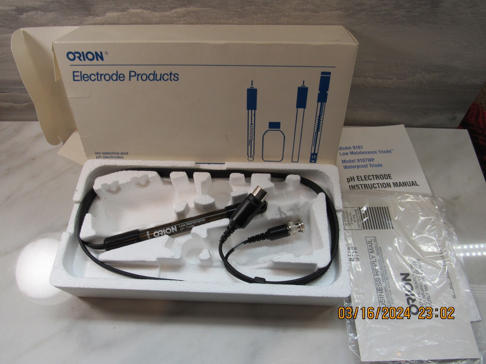Orion Research Electrode Low Maintenance pH Triode Model 9107BN | eBay