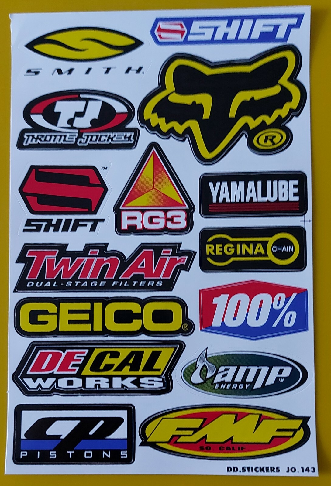 BMX MOTO-X MOTOR SPORT RALLY RACING STICKERS:- 5 FIVE SHEETS LOT C ...
