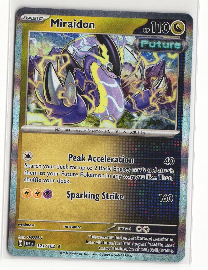 Miraidon 121/162 Holo Rare Scarlet & Violet: Temporal Forces Pokemon ...