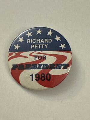 Vintage Richard Petty For President 1980 NASCAR Pin Button PB4J | eBay