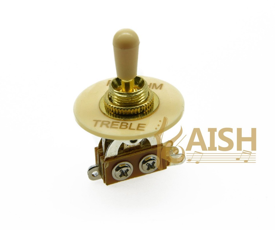 Gold 3 Way Guitar Toggle Switch Cream Tip and Plate Fits Les Paul SG ...