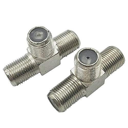 F-Type RG6 Coax Cable Splitter Combiner 2 Pack 3-Way F-Type Female to 2 ...