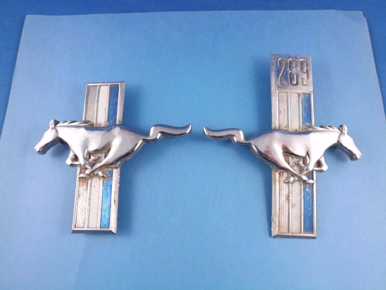 FORD MUSTANG 289 CAR SIDE EMBLEMS ORNAMENT LOGO METAL HORSE SET LOT ...