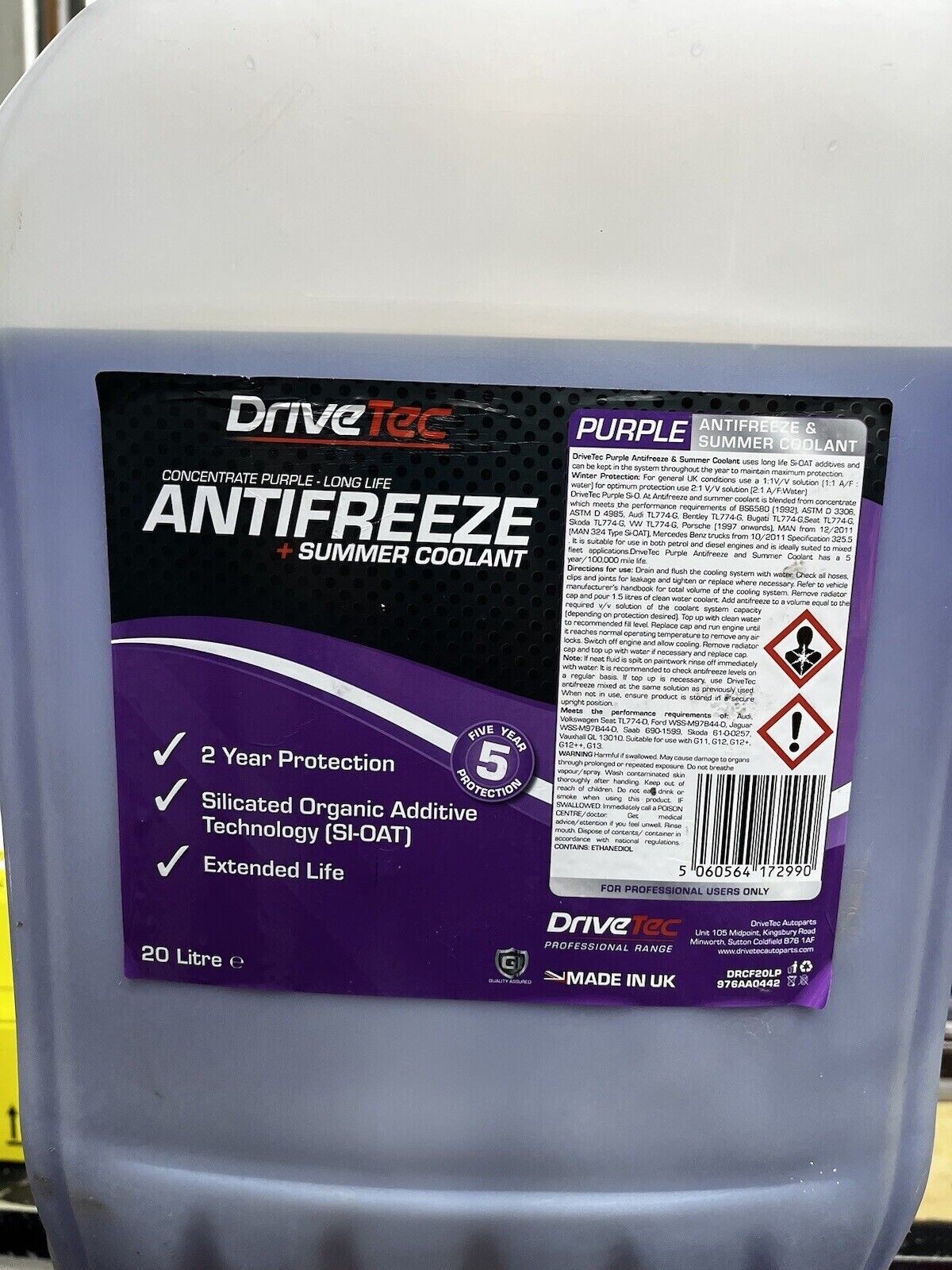 20 Litre Drivetec Purple G13 Antifreeze & Summer Coolant 20L NEW | eBay UK
