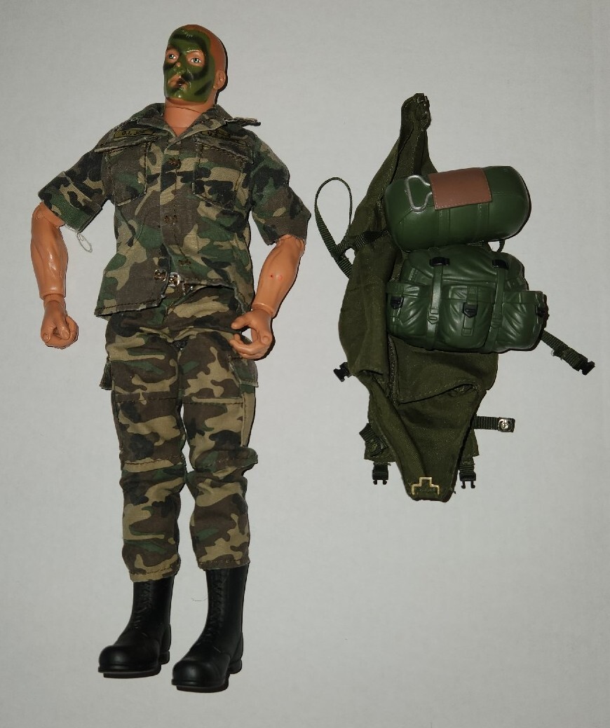 Vintage 1996 GI Joe Army Ranger Paratrooper Parachute Pack Camo Face ...
