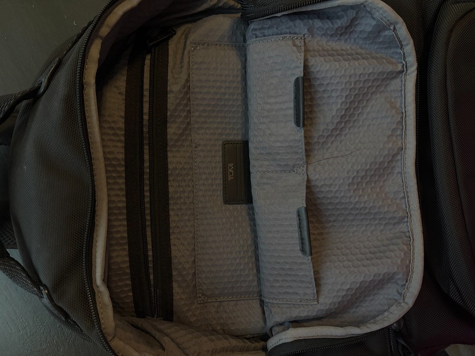 Tumi Alpha Bravo Essential Backpack - Black w/ Brown Accents; Excellent ...