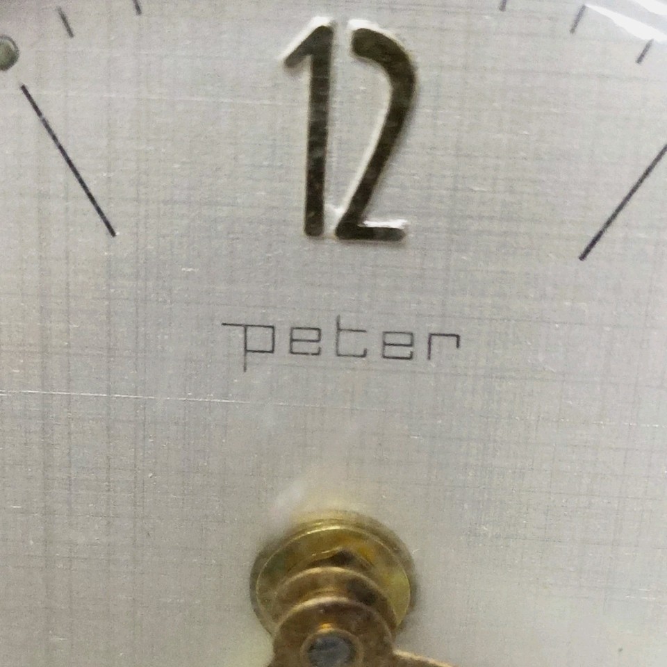 Vintage peter German Alarm Clock black/brass working | eBay UK