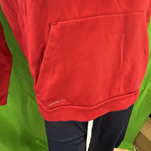 Men's Nike Therma-Fit 100% Polyester Red Pull Over Hoodie Sweatshirt ...