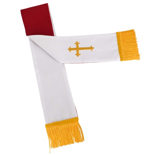Set of 3 Reversible Parament Set Red White with Embroidered Gold Latin ...