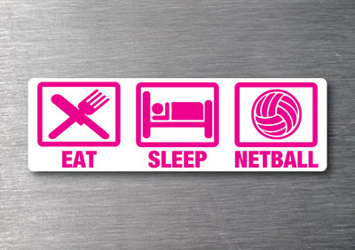 Eat Sleep Netball sticker Pink 160mm quality water & fade proof vinyl ...