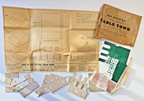 Vintage Ideal HO Scale Card Stock House Kit Frame House B20 Table Town ...