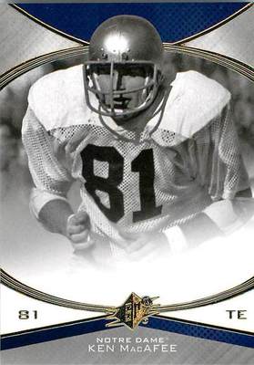 Ken MacAfee 10 2013 Upper Deck SPx Notre Dame Fighting Fightin' Irish ...