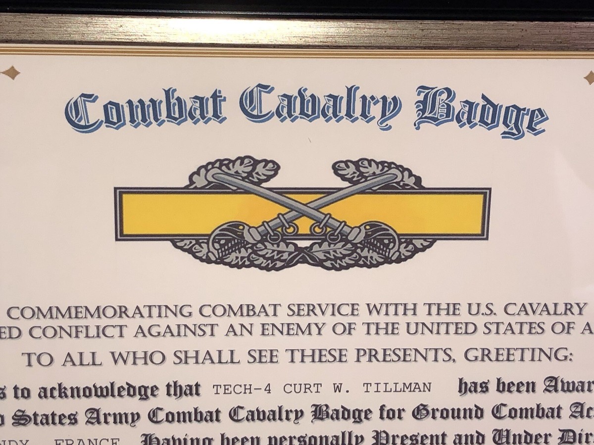 Combat Cavalry Badge Blacksmith" Soldiers Receive Combat Badges