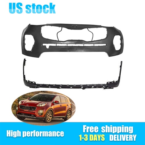 2PCS Front Upper + Lower Bumper Cover Set For 2017 2018 2019 Kia ...