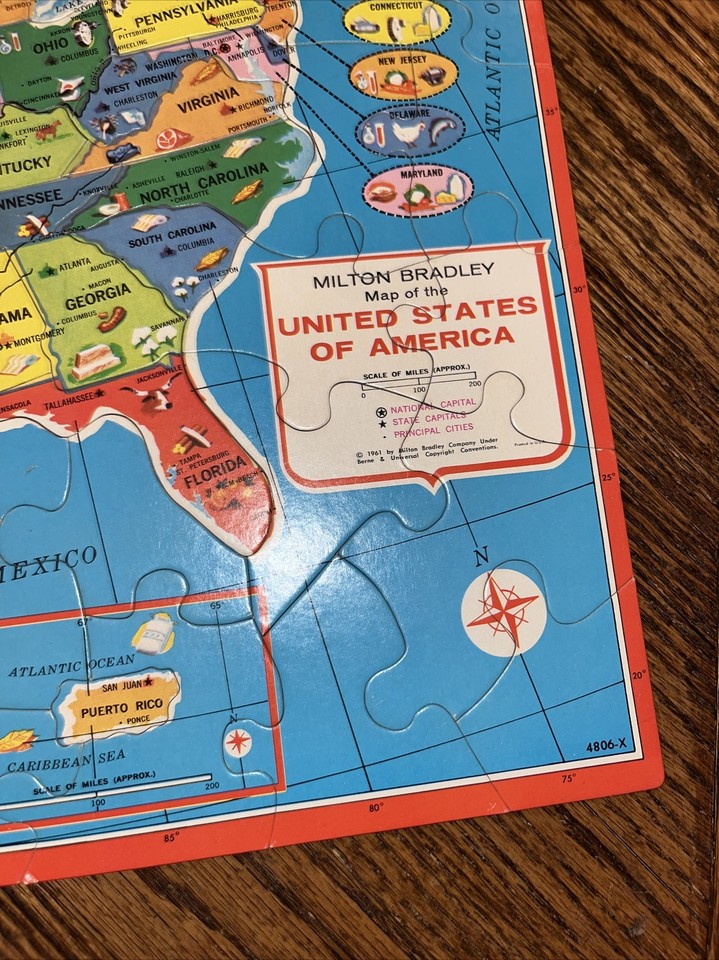 Puzzle Map of United States w/Map of the World on Reverse (Milton ...