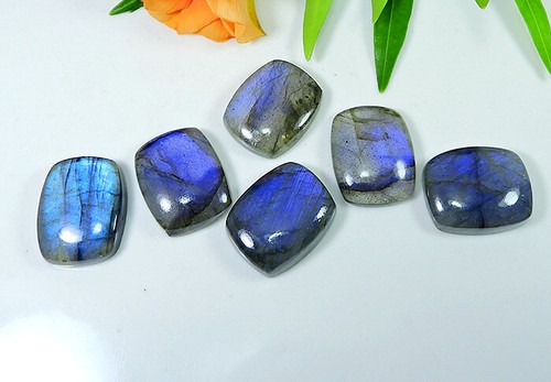Rainbow Blue Labradorite Octagon Cabochon 17X22MM Loose Gemstone 6Pcs ...