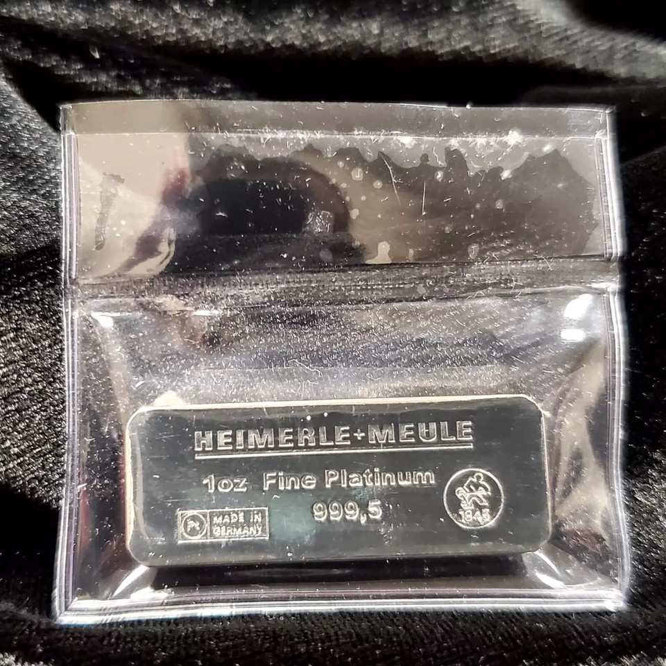 Heimerle + Meule (H+M) 1 oz Platinum Vault / Coffin Style Bar - Sealed ...