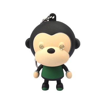 Cute Monkey Keychain Sound Keyring Animal Flashlight Keyring Child Gift ...