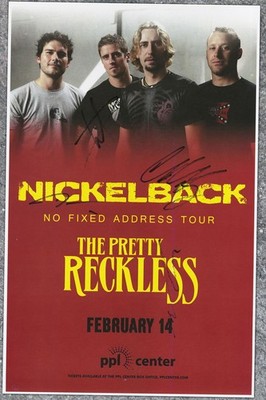 Nickelback autographed concert poster Mike Kroeger, Ryan Peake, Daniel ...