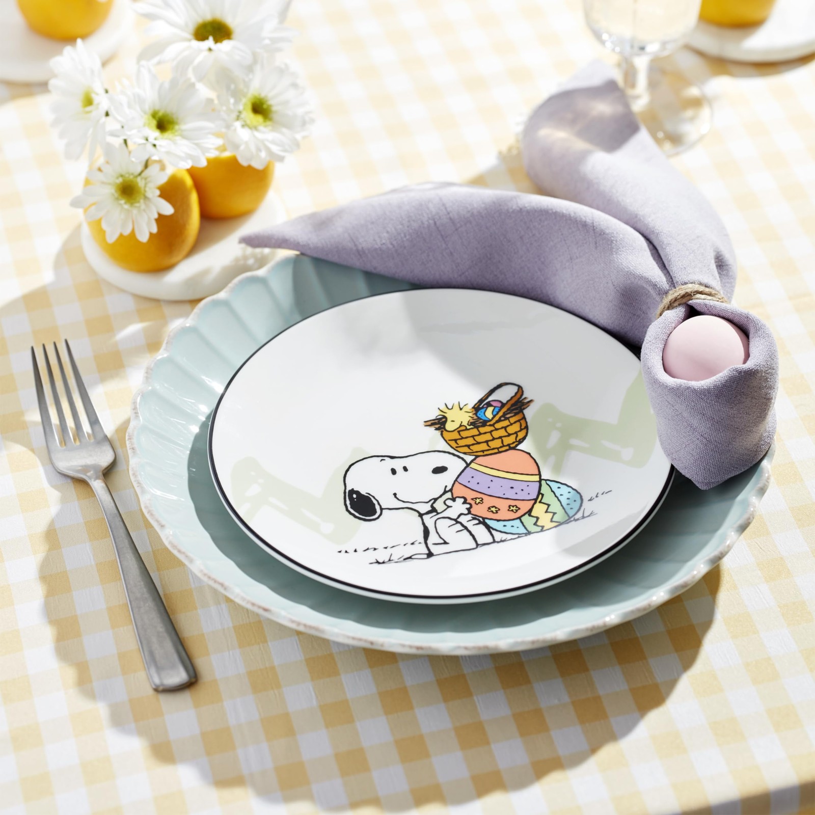 Lenox 895684 Peanuts Easter Snoopy 4-Piece Accent Plates Set Spring ...