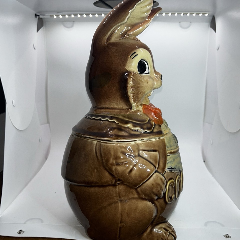 Vintage Royal Sealy Peter Rabbit Cookie Jar w/ Waistcoat 1950s Ceramic ...