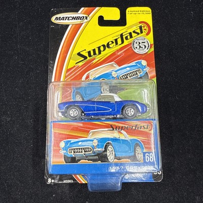 2004 MATCHBOX SUPERFAST 1957 CHEVY CORVETTE 35TH ANNIVERSARY DARK BLUE ...