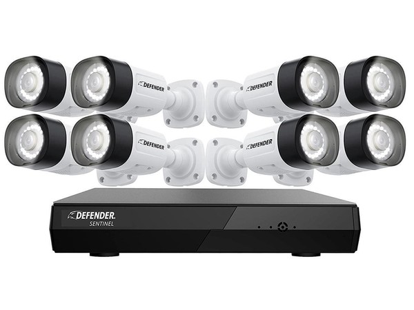 Defender Sentinel PoE Indoor/Outdoor 8 Security Camera Complete System ...
