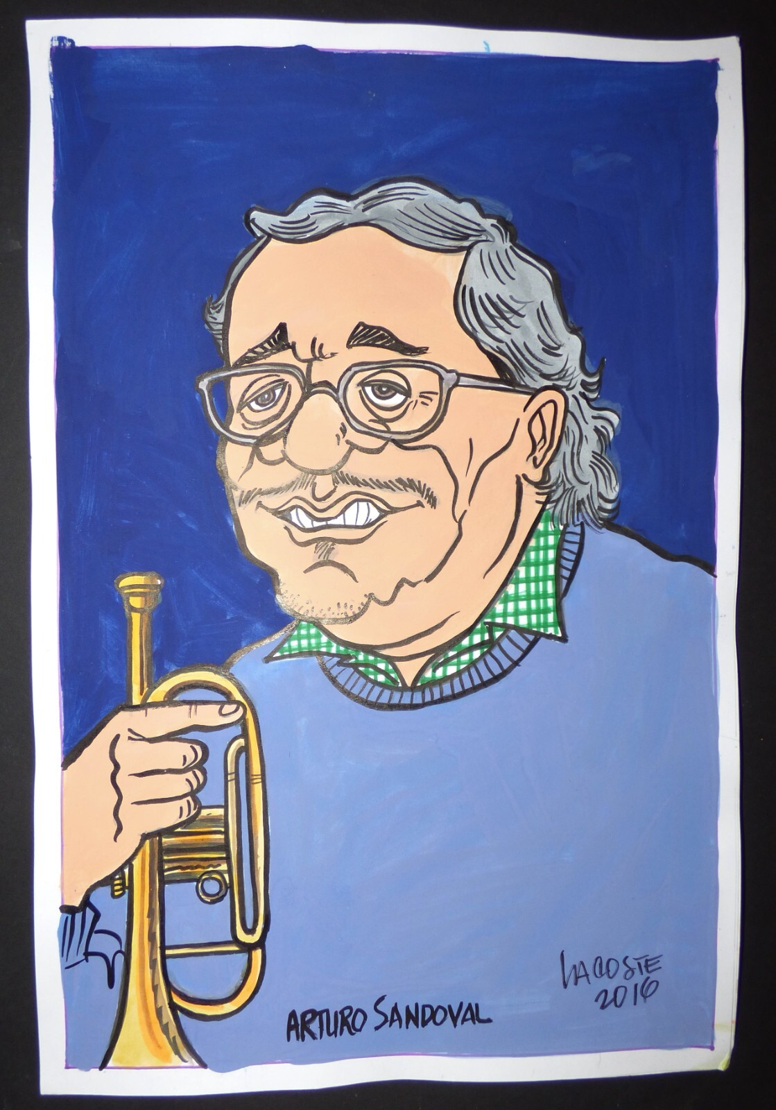 ARTURO SANDOVAL Cuban Drawing of Famed Cuba Jazz Trumpeter / CUBA Art ...