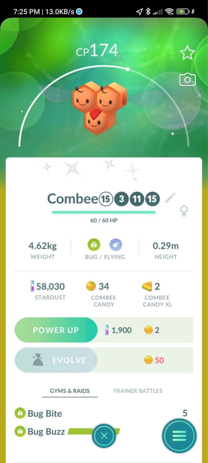 Shiny Female Combee Can Evolve - Pokemon Go Registered Trading Only ☑️ ...