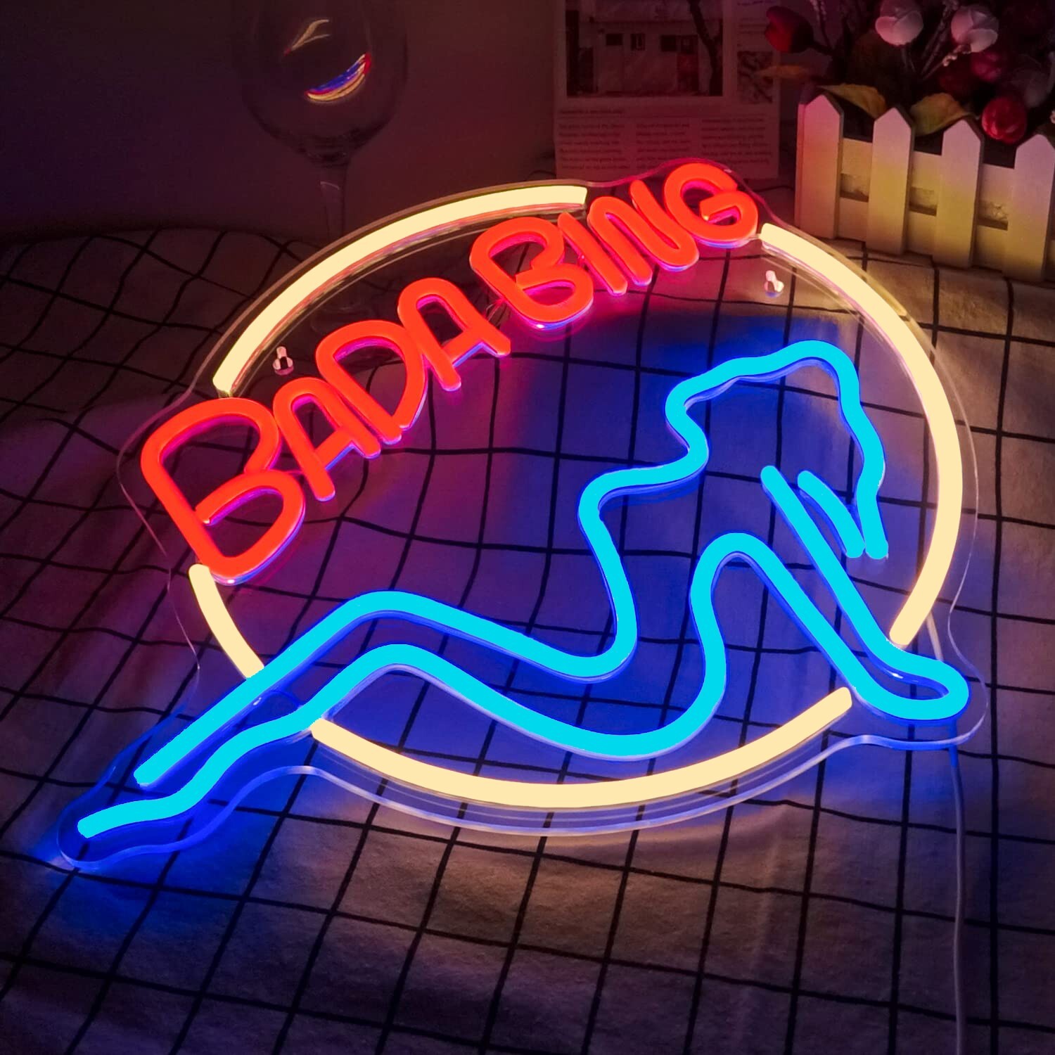 Large Bada Bing Neon Sign Dimmable Bistro Vintage Neon Sign Man Cave ...