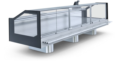 SERVE OVER COUNTER SQUARE REMOTE VERSION MEAT BUTCHER DISPLAY 3 SIZES ...