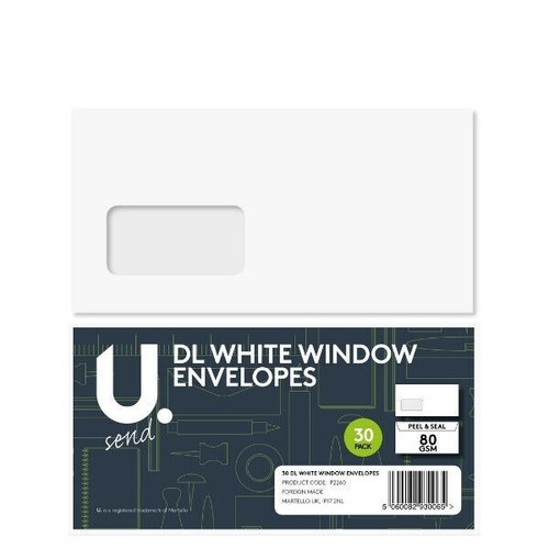 The U. Mail DL White Window Envelopes 30pk UK SELLER | eBay