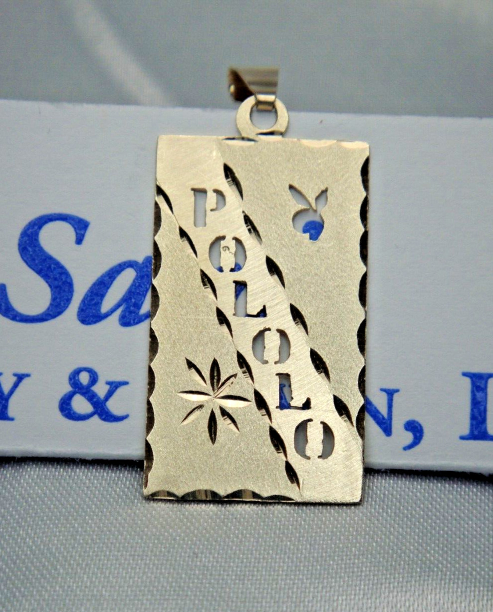14K Gold Rectangle Razor-Blade POLOLO=Pimp=Playboy-Bu… - Gem
