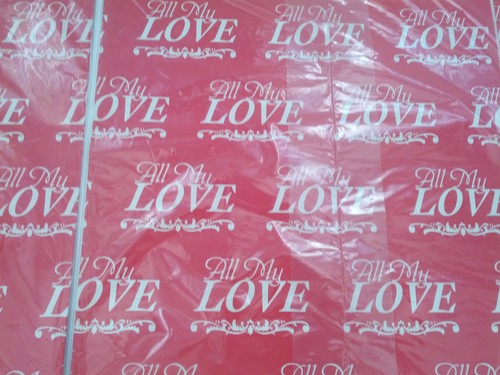 Vintage gift wrap wrapping paper red with all my love graphic valentine ...