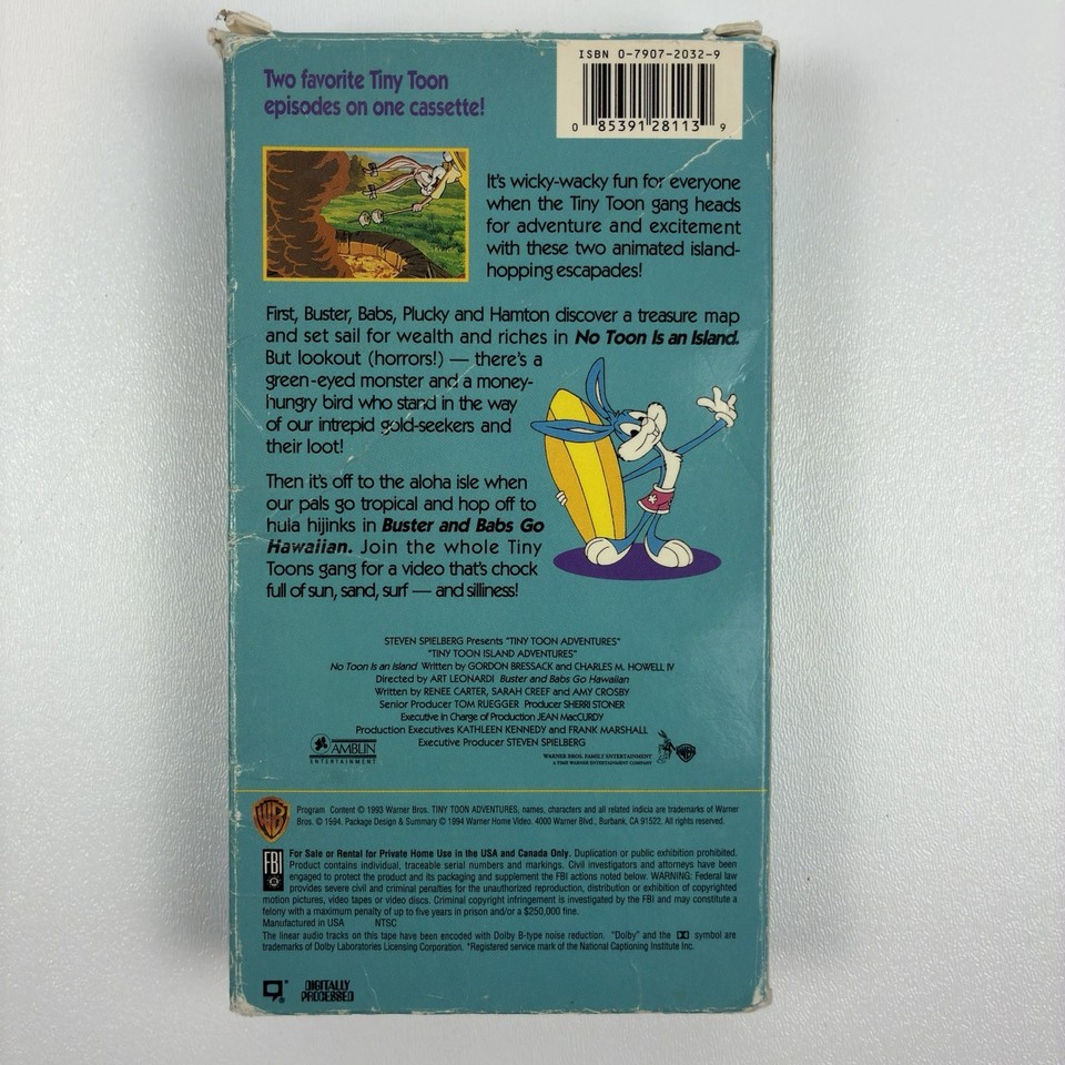 Tiny Toon Island Adventures (VHS, 1994) Warner Bros Family ...
