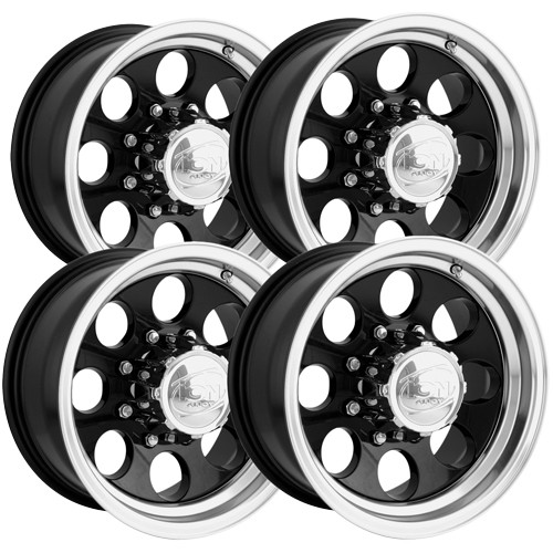 (Set of 4) Ion 171 16x8 8x6.5" -5mm Gloss Black Wheels Rims 16" Inch | eBay