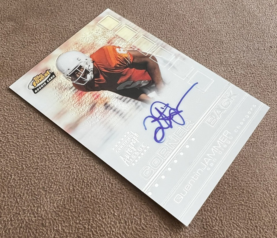 2002 Topps Finest Rookie Autograph /1200 Quentin Jammer #127 Chargers ...