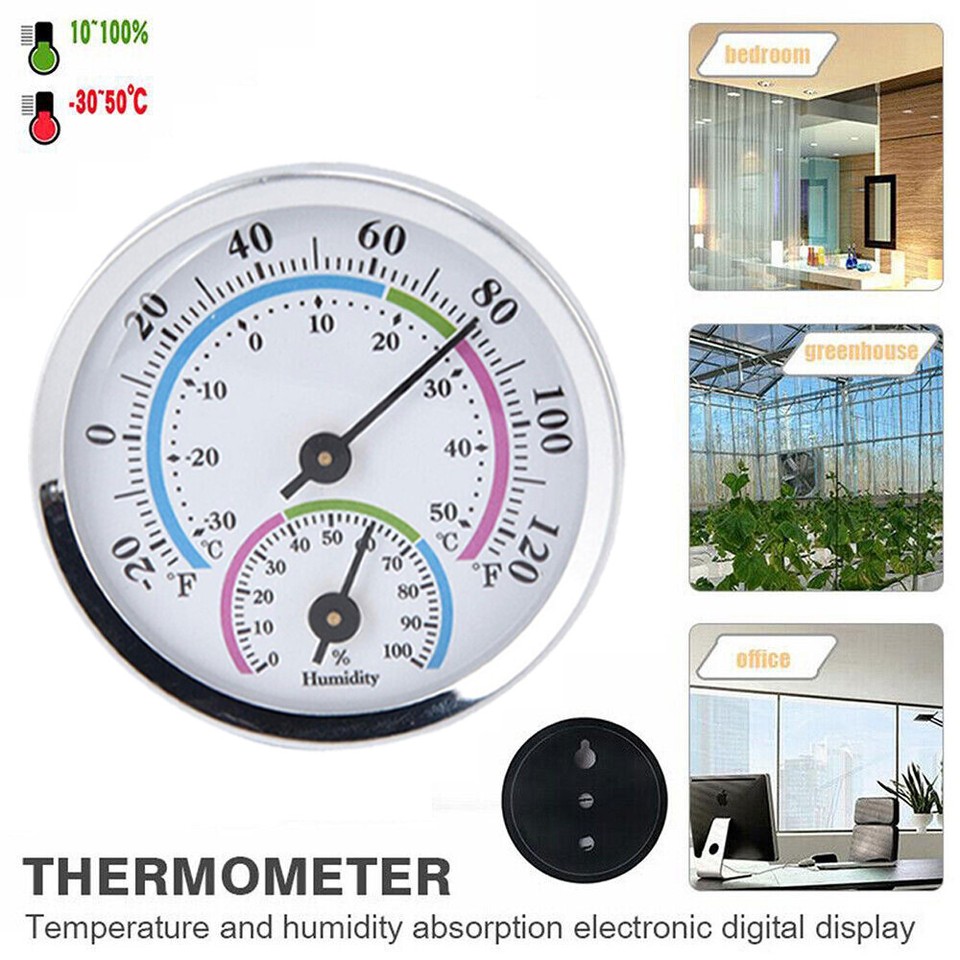 Analog Thermometer Hygrometer Humidity Meter Gauge Temperature Mini ...