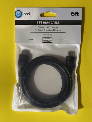 ONN ONA12AV041 6ft HDMI Interface Ethernet Cable Brand New 681131026154 ...