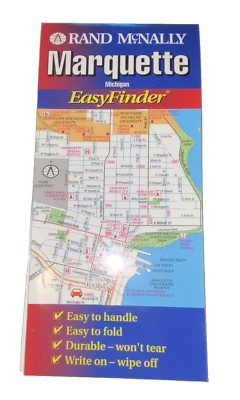 Rand McNalley Laminated Marquette Michigan Map | eBay