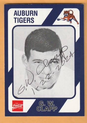 G.W. Clapp Auburn Tigers AUTO Signed 1989 Card #251 Hanceville Alabama ...