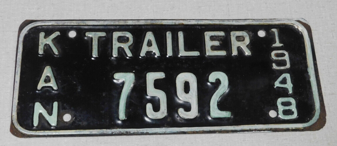 1948 Kansas trailer license plate | eBay
