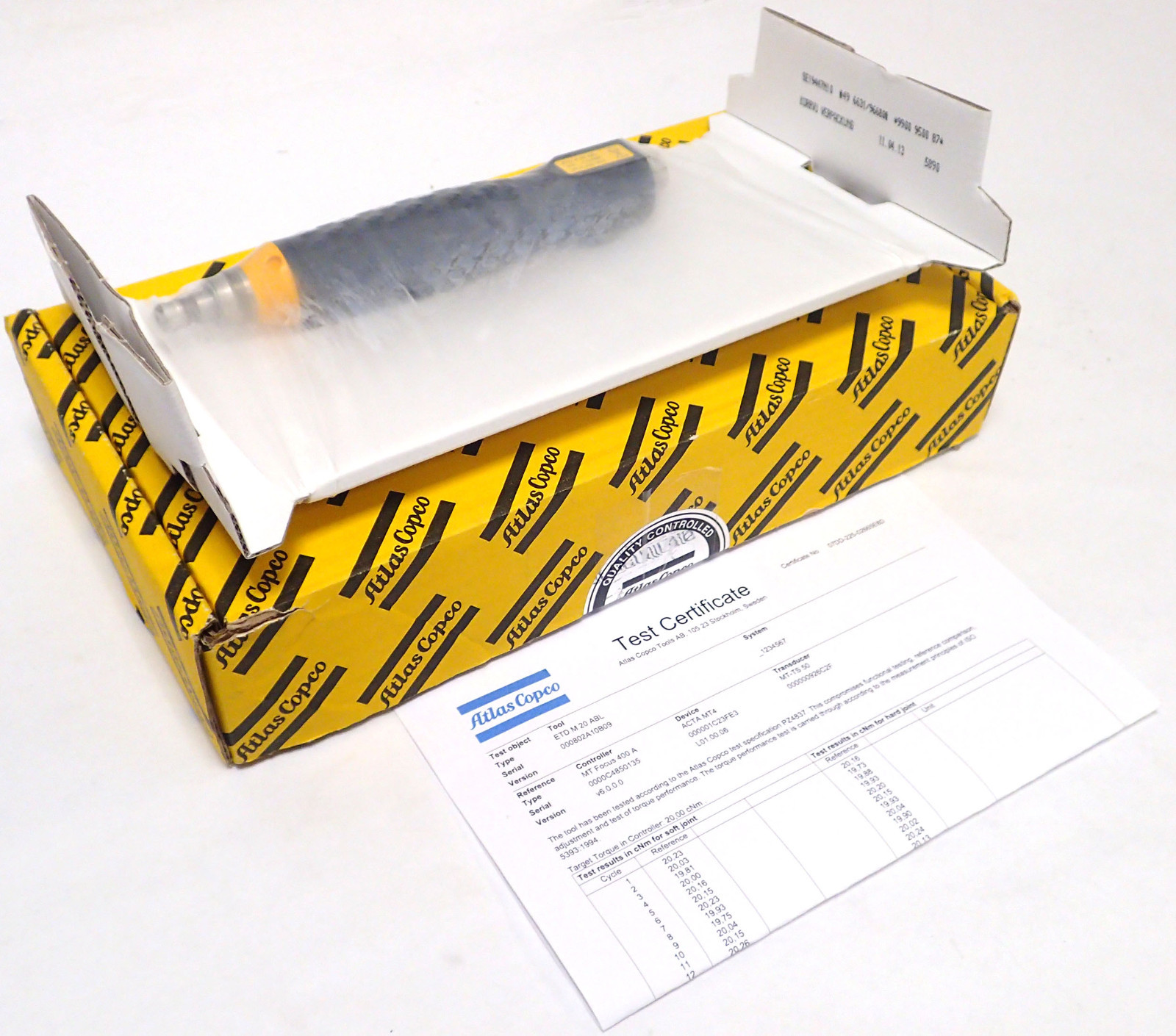 ATLAS COPCO ETD M 20 ABL MICRO TORQUE HANDHELD AIR POWERED SCREWDRIVER ...