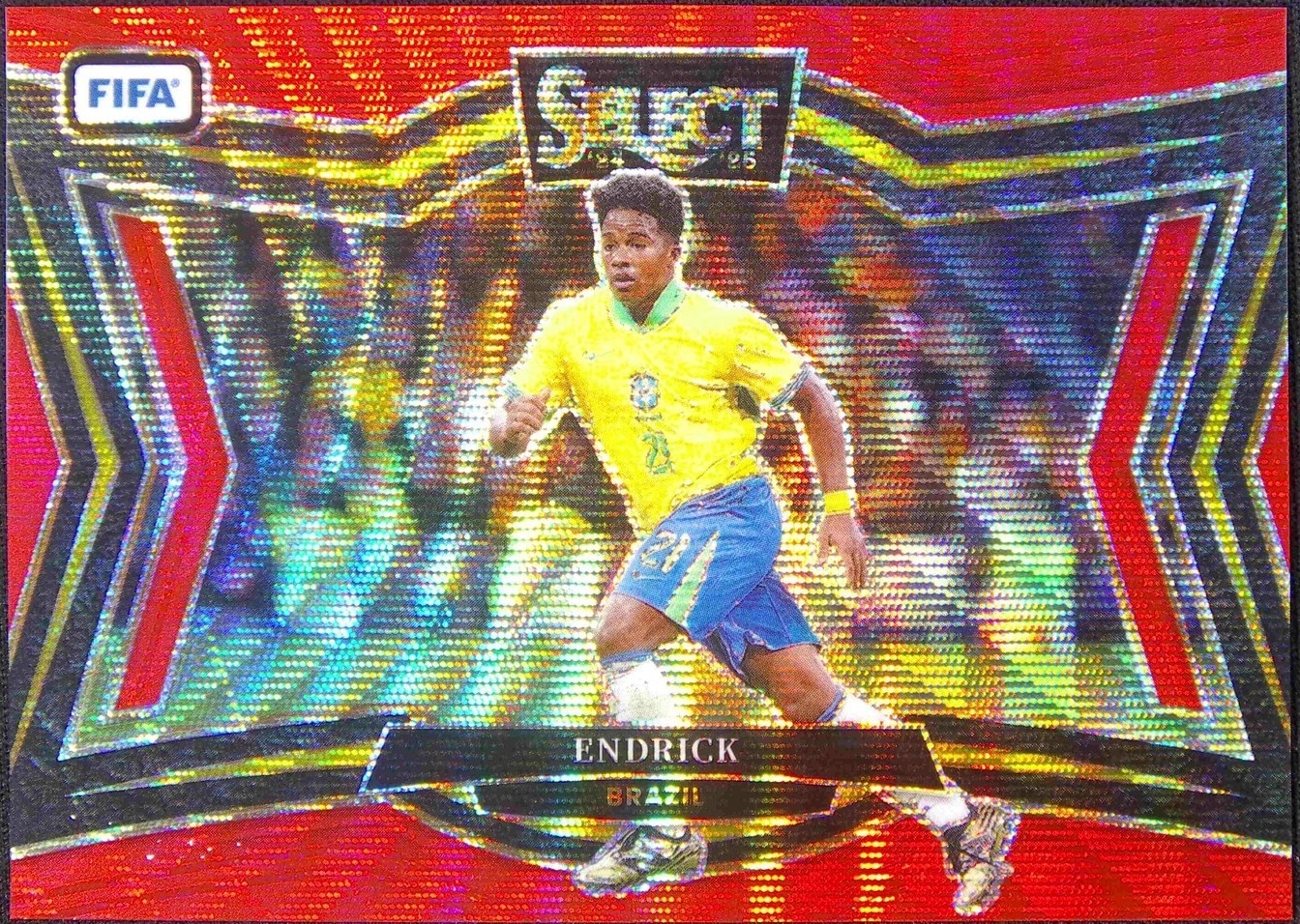 2024-25 Panini Select Fifa - Field Level Endrick #225 Red Wave Prizm ...
