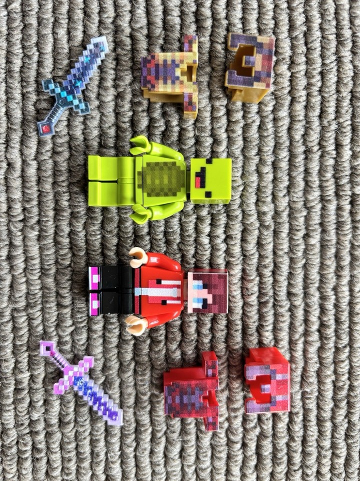 Mikey And JJ Maizen YouTube Lego Figures with Armor And Swords ...