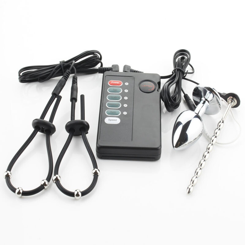 Shock Control E Stim Pulse Machine Torpedo Stainless Steel 2 Plugs Ring ...
