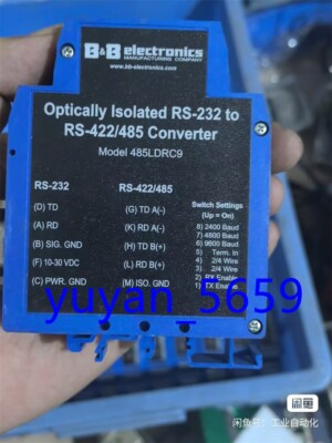 B&B OPTICALLY ISOLATED RS-232 TO RS-422/485 CONVERTER MODEL 485LDRC9 ...