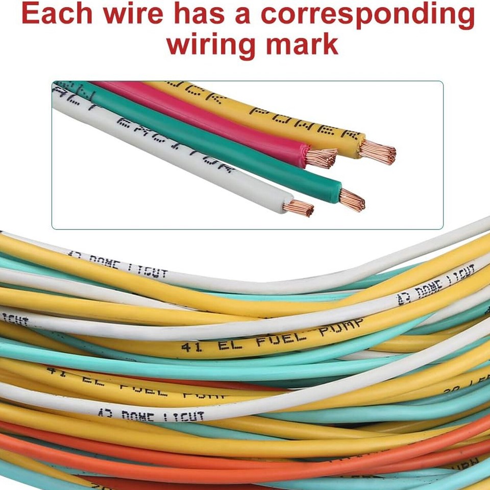 21 Circuit Wiring Harness Kit, 18 fuses Wire Harness For GM Chevy Ford ...