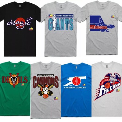 Retro NBL Basketball T-Shirts (Newcastle Falcons, Hobart Devils, SE ...